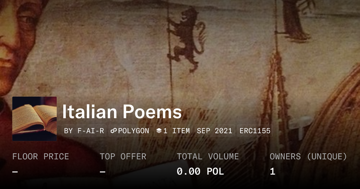 Italian Poems - Collection | OpenSea