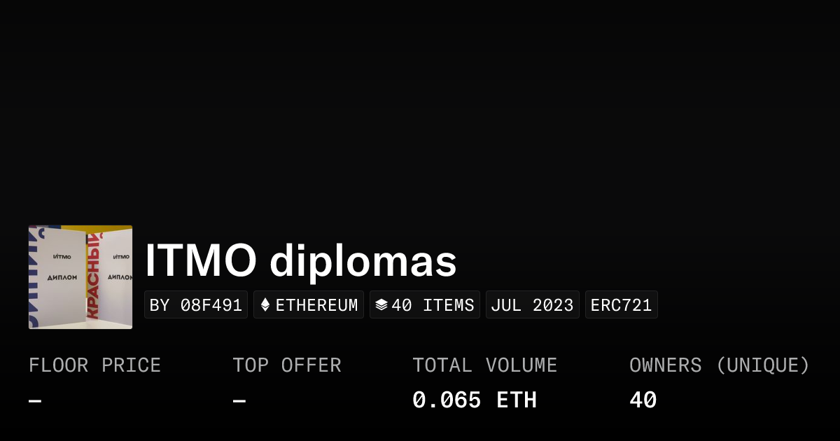 ITMO diplomas - Collection | OpenSea