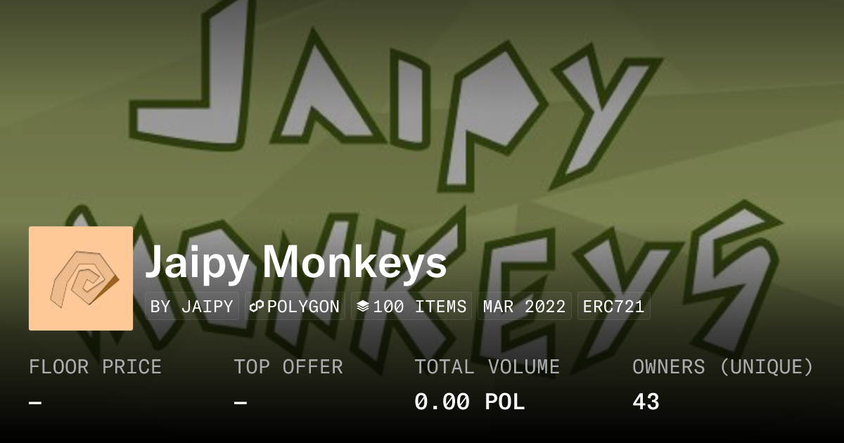 Jaipy Monkeys - Collection | OpenSea