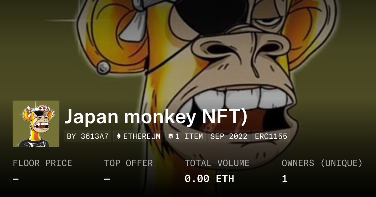Japan monkey NFT) - Collection | OpenSea