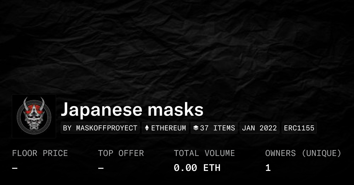 Japanese masks - Collection | OpenSea