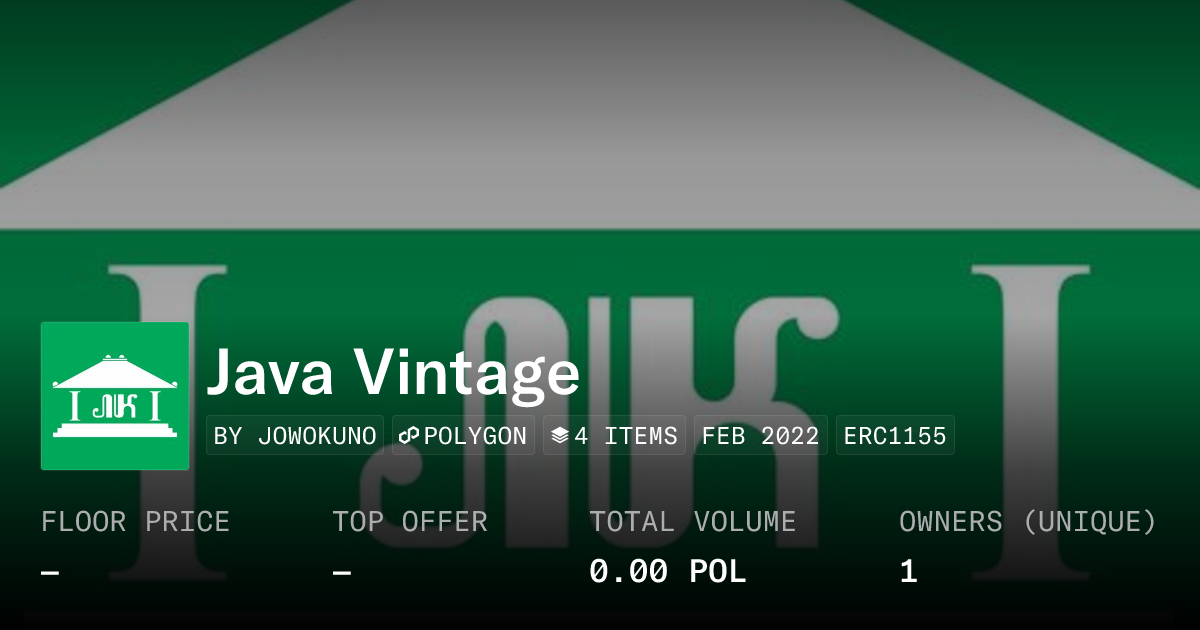 Java Vintage - Collection | OpenSea