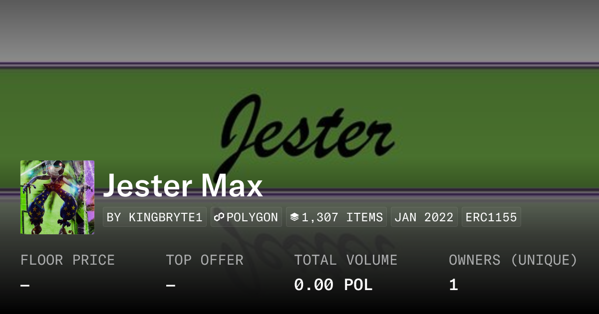 Jester Max - Collection | OpenSea