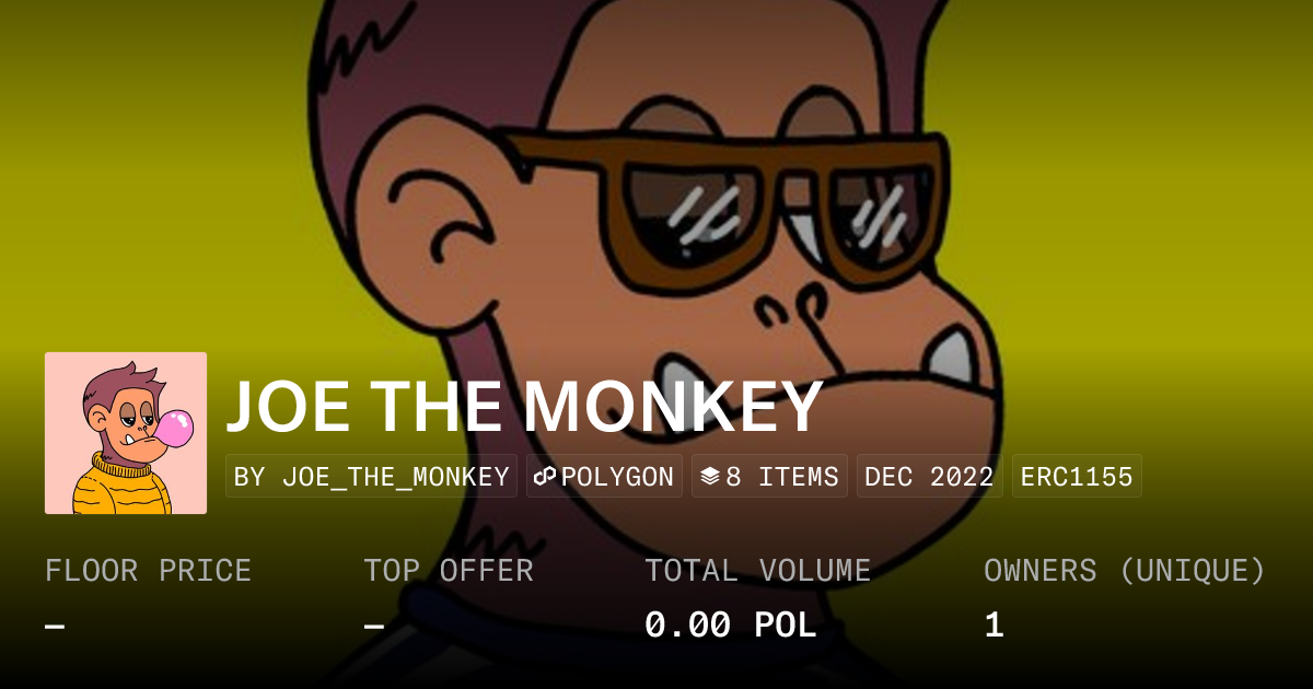 JOE THE MONKEY - Collection | OpenSea