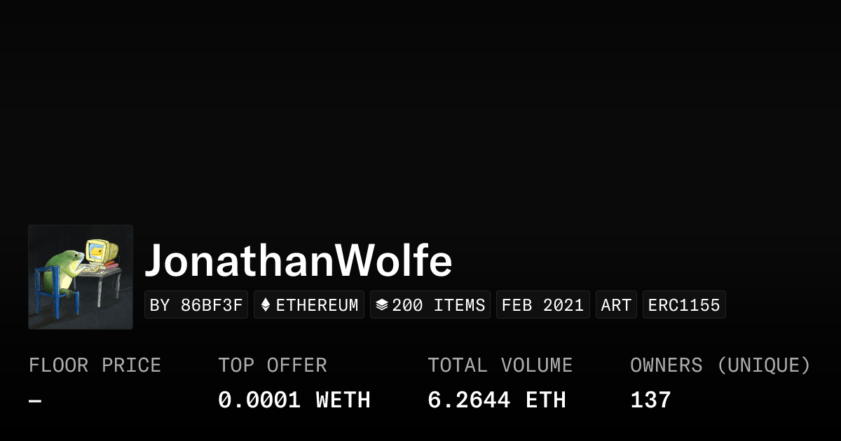 JonathanWolfe - Collection | OpenSea