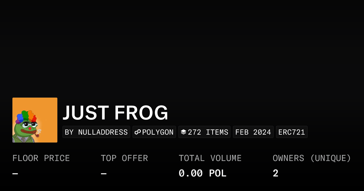 JUST FROG - Collection | OpenSea