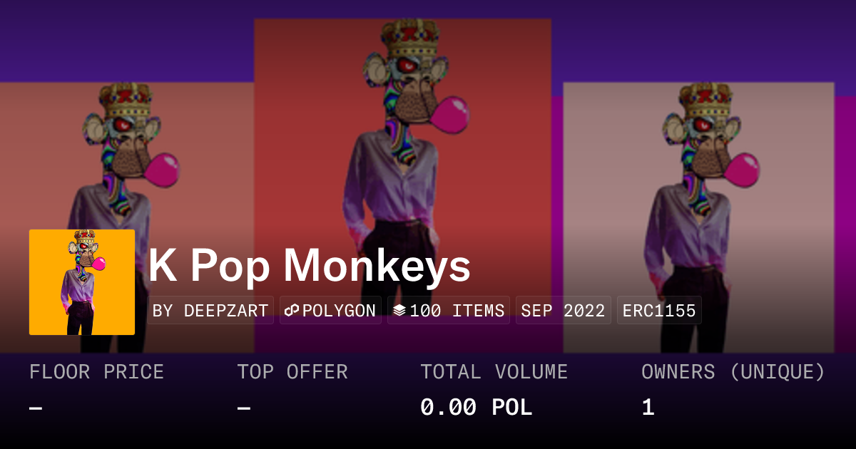 K Pop Monkeys - Collection | OpenSea