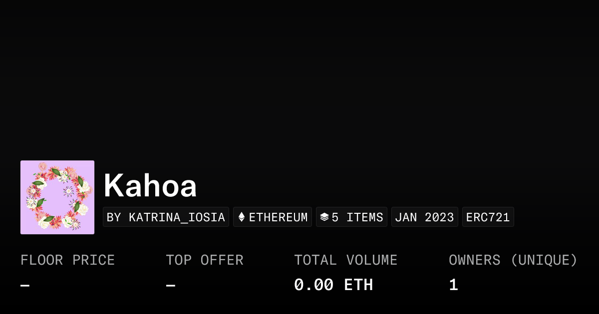 Kahoa - Collection | OpenSea