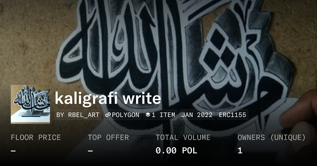 kaligrafi write - Collection | OpenSea