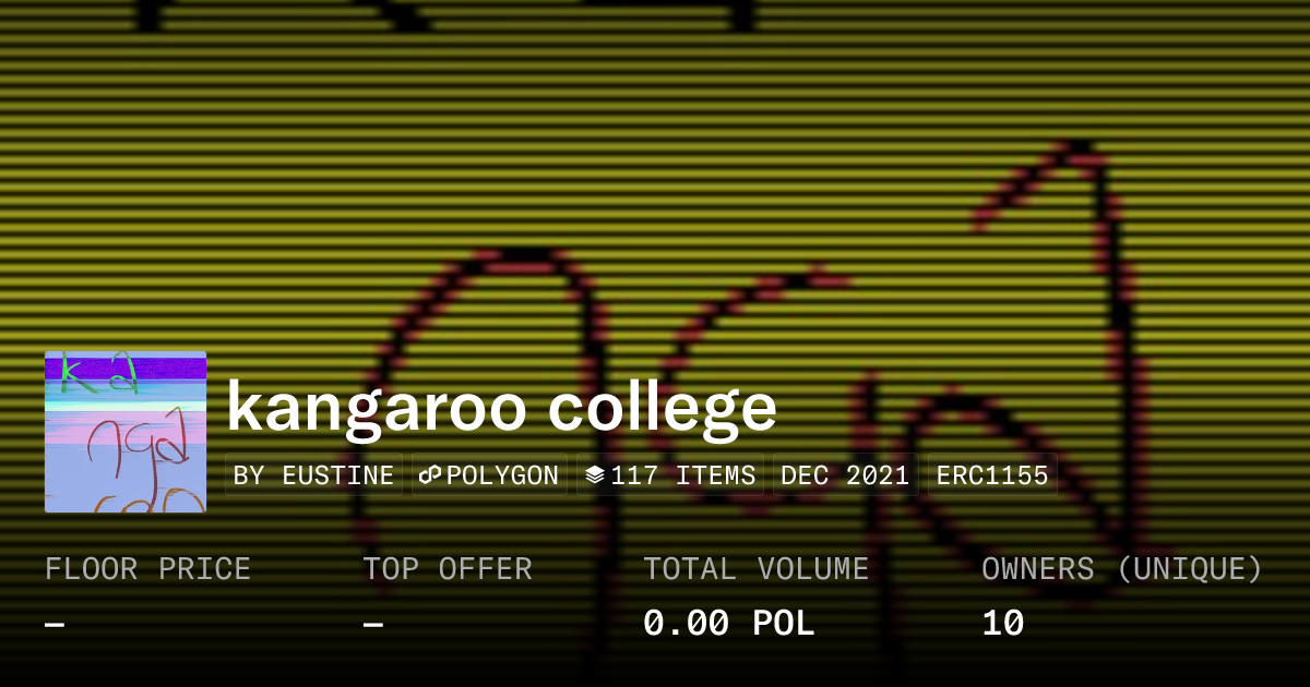kangaroo college - Collection | OpenSea