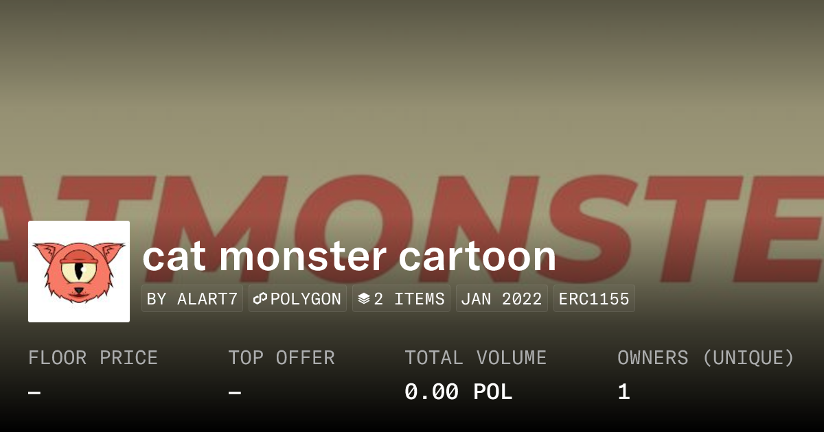 cat monster cartoon - Collection | OpenSea