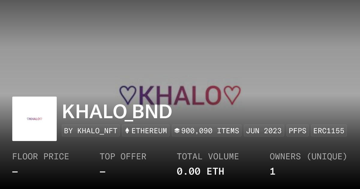 KHALO_BND - Collection | OpenSea