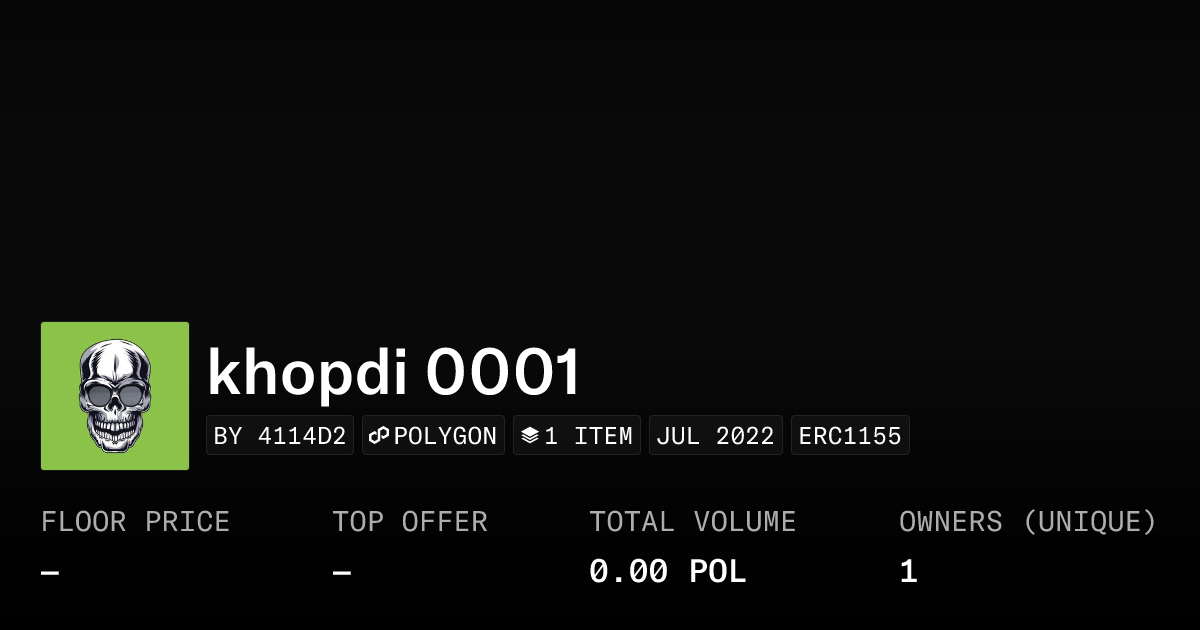 khopdi 0001 - Collection | OpenSea