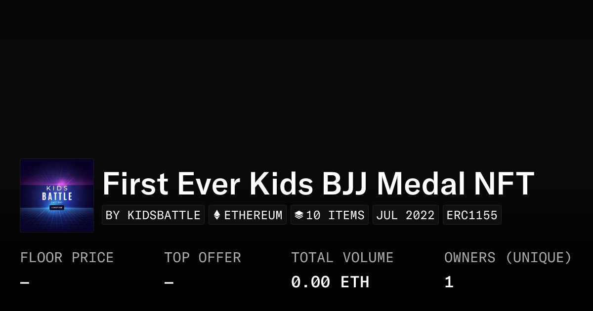 First Ever Kids BJJ Medal NFT - Collection | OpenSea