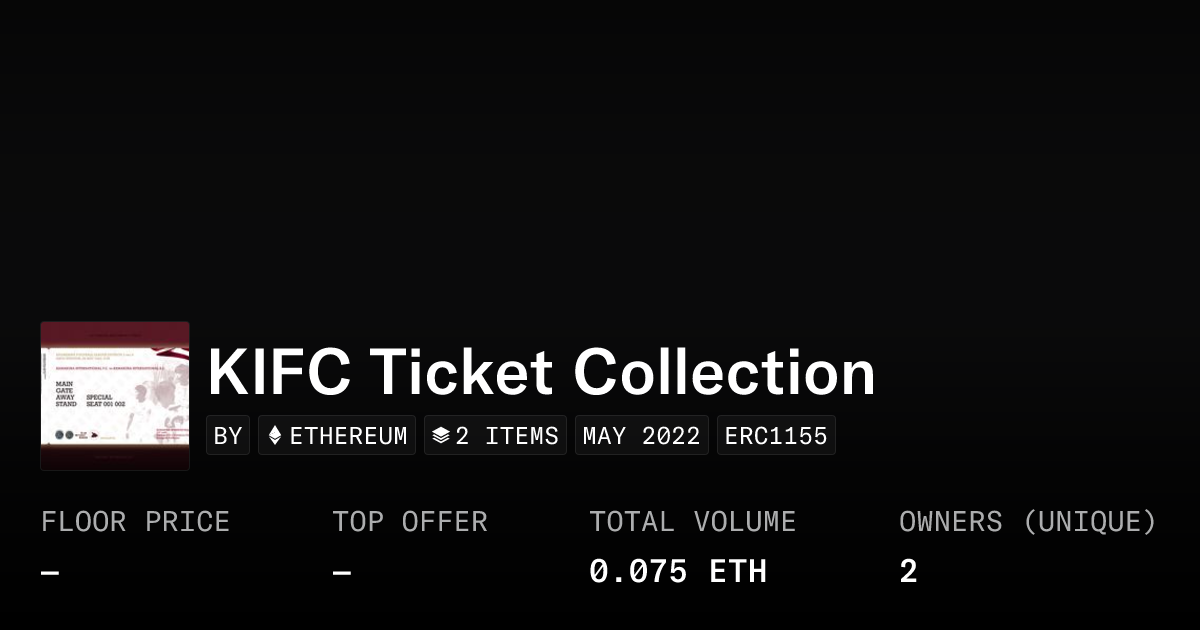 KIFC Ticket Collection - Collection | OpenSea