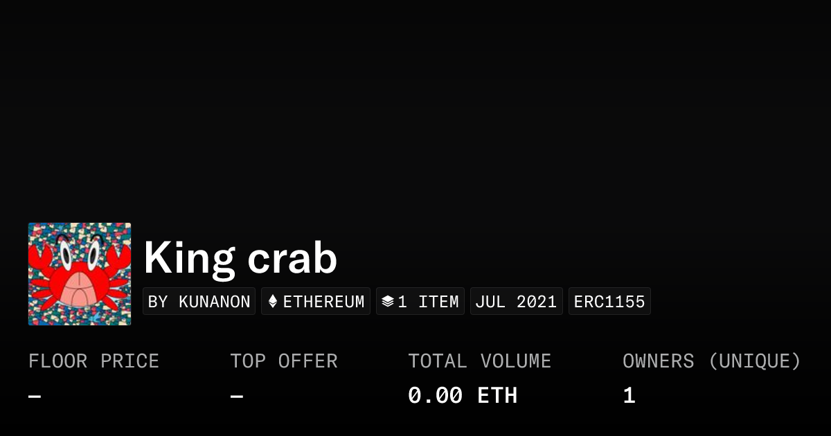 King crab - Collection | OpenSea