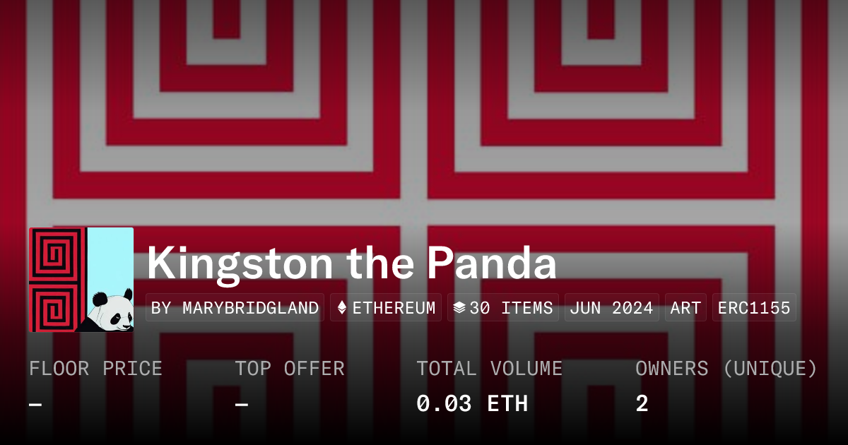 Kingston the Panda - Collection | OpenSea