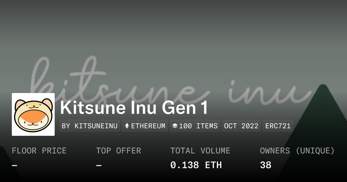 Kitsune Inu Gen 1 - Collection | OpenSea