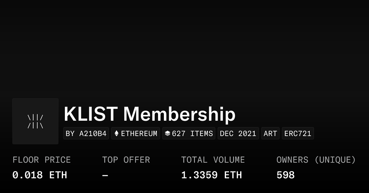 KLIST Membership - Collection | OpenSea