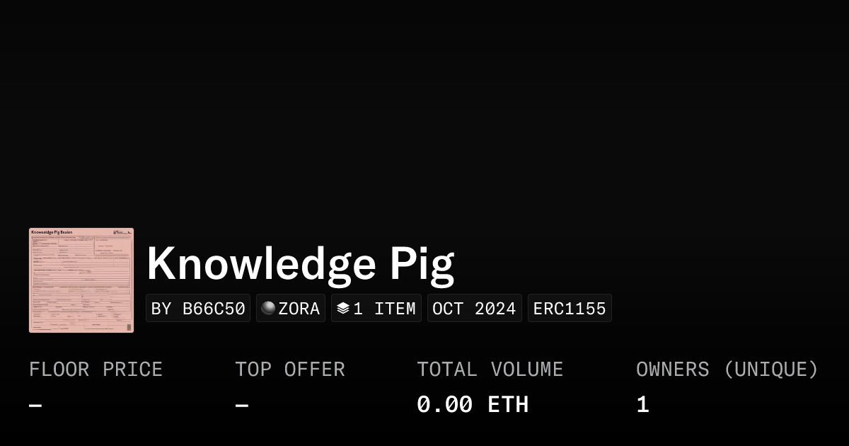 Knowledge Pig - Collection | OpenSea