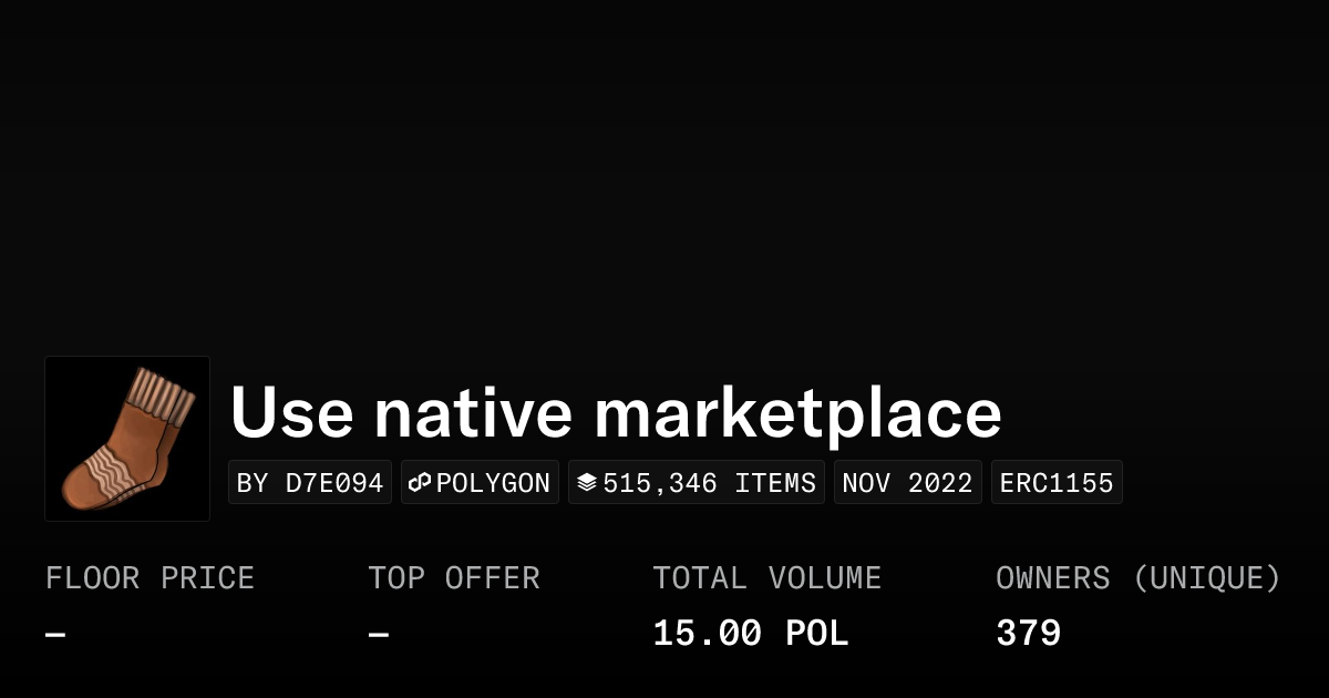 Use native marketplace - Collection | OpenSea