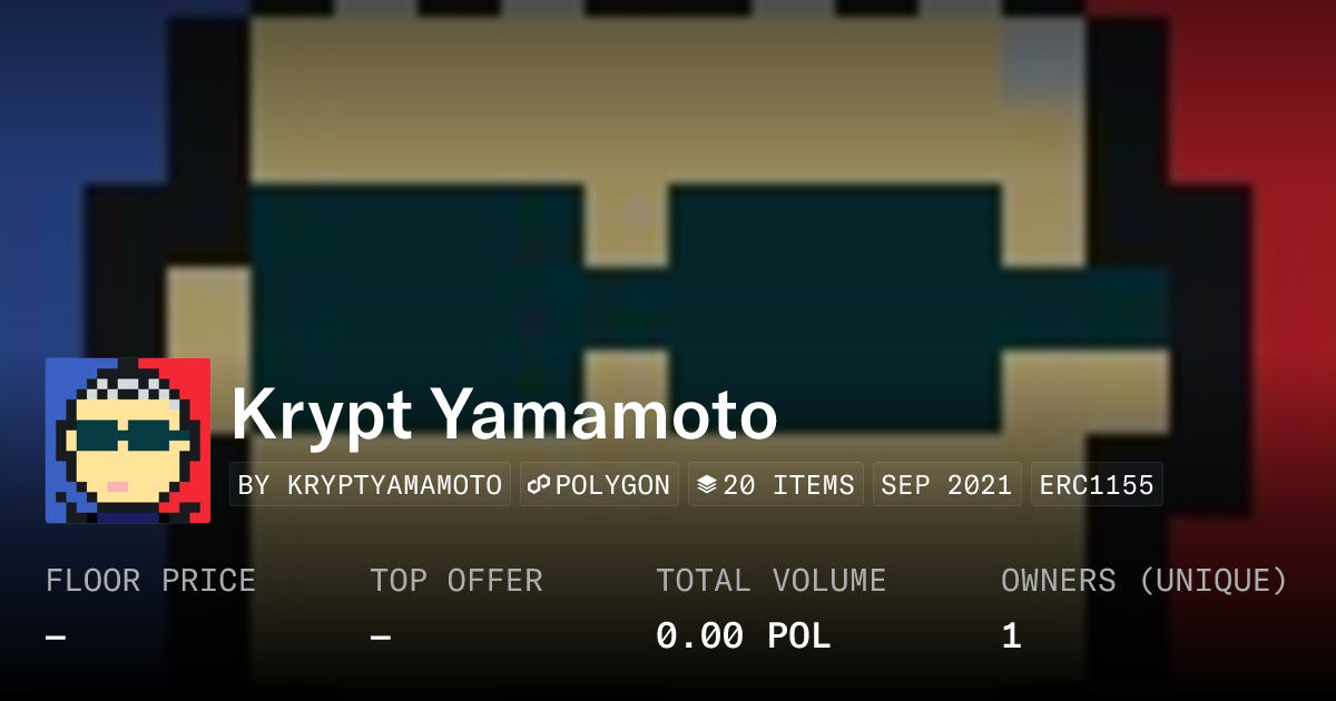 Krypt Yamamoto - Collection | OpenSea