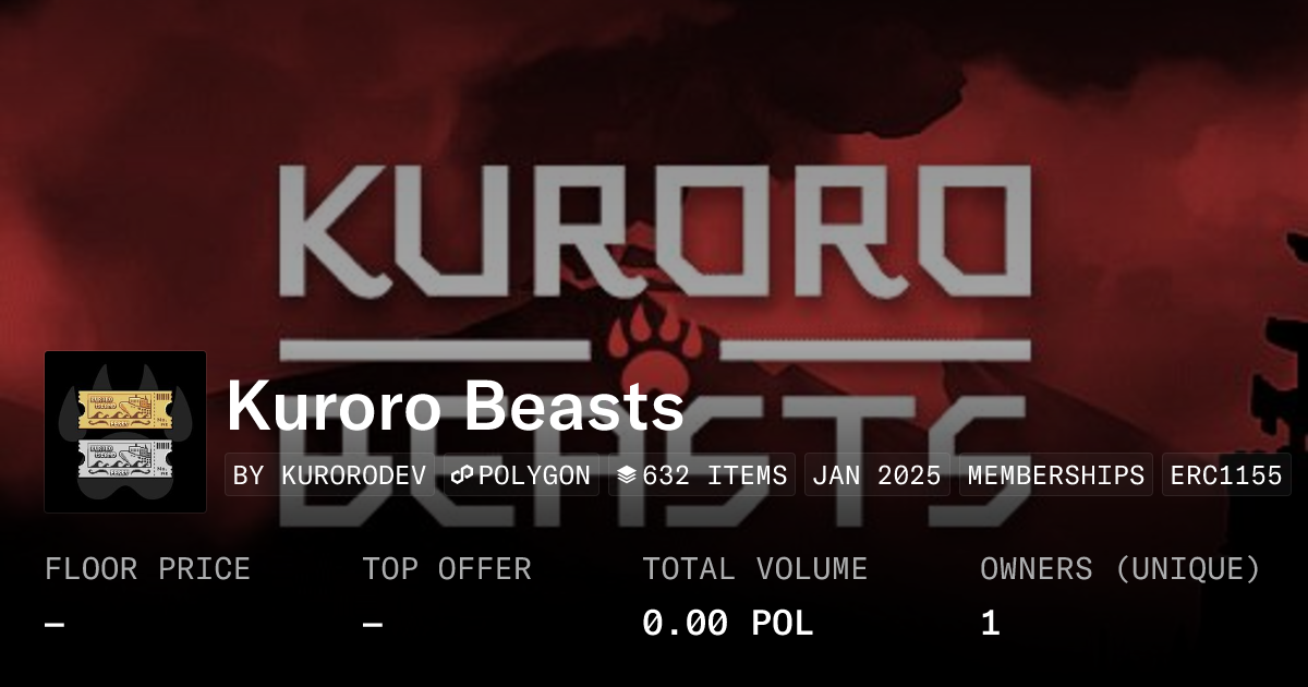 Kuroro Beasts - Collection | OpenSea