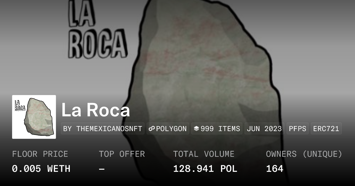 La Roca 0.01 WETH - Collection | OpenSea