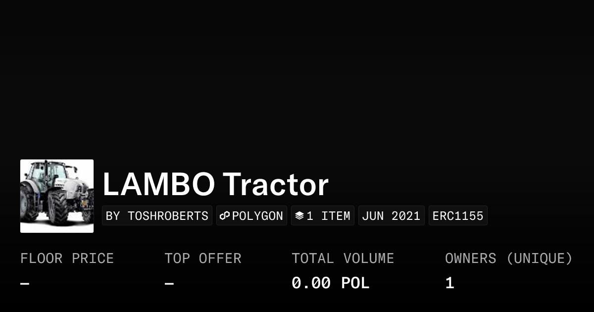 LAMBO Tractor - Collection | OpenSea