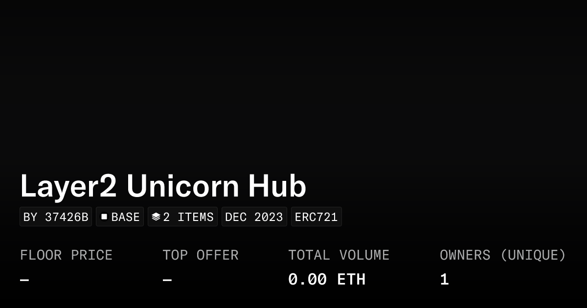 Layer2 Unicorn Hub - Collection | OpenSea