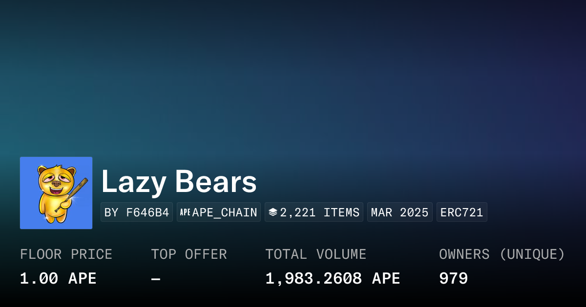 Lazy Bears - Collection | OpenSea