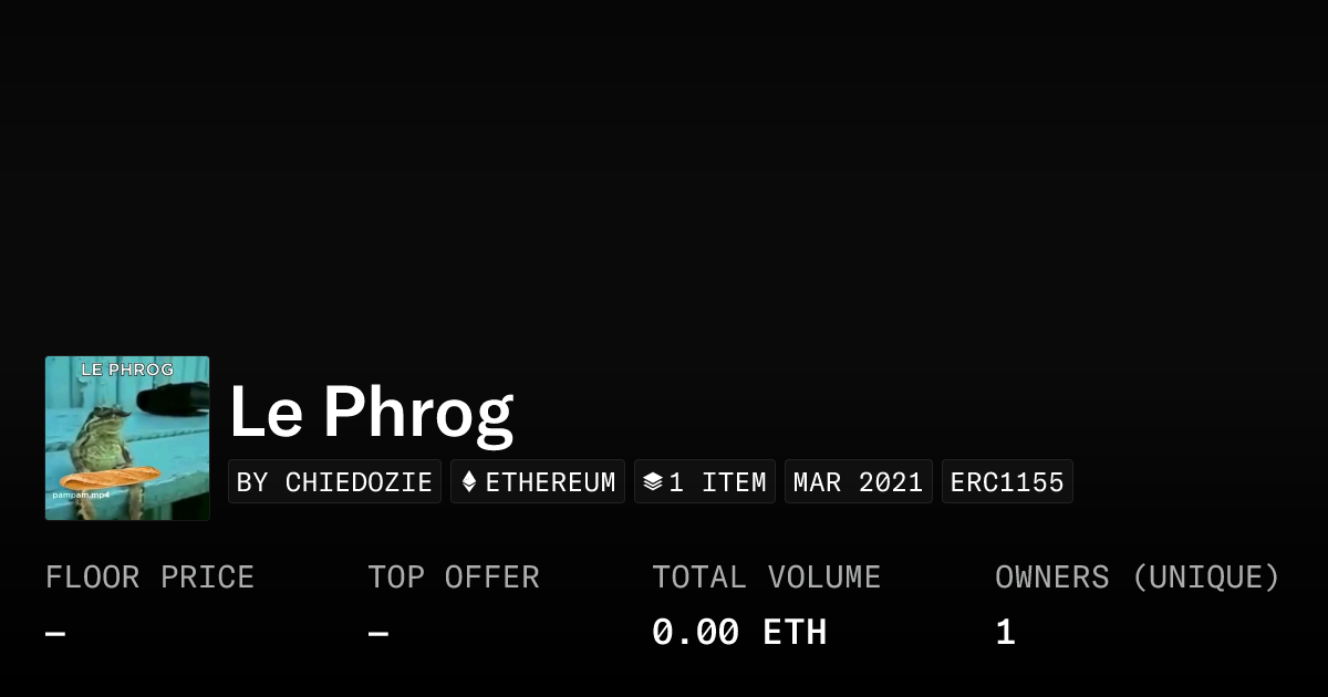 Le Phrog - Collection | OpenSea