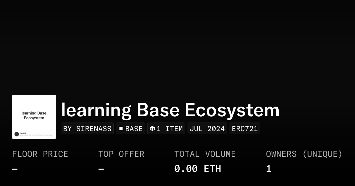 learning Base Ecosystem - Collection | OpenSea