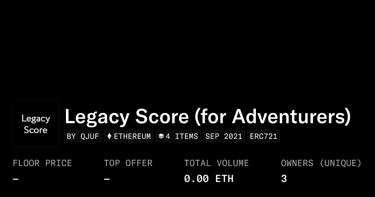 Legacy Score (for Adventurers) - Collection | OpenSea