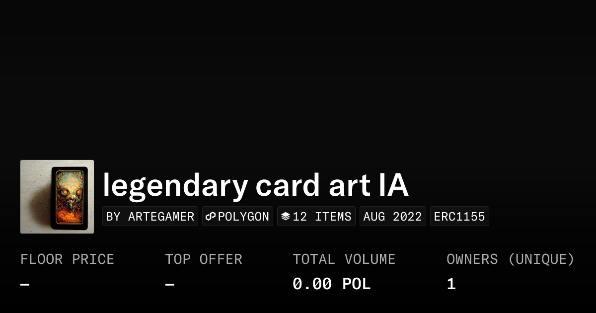 legendary card art IA - Collection | OpenSea