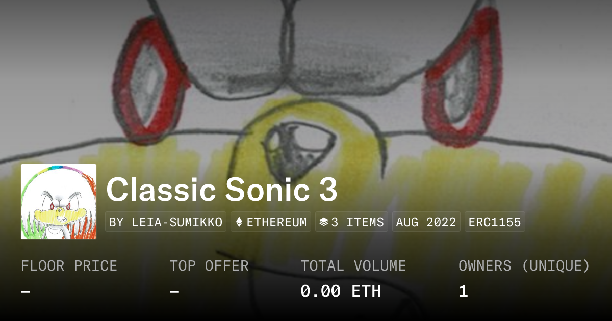 Classic Sonic 3 - Collection | OpenSea