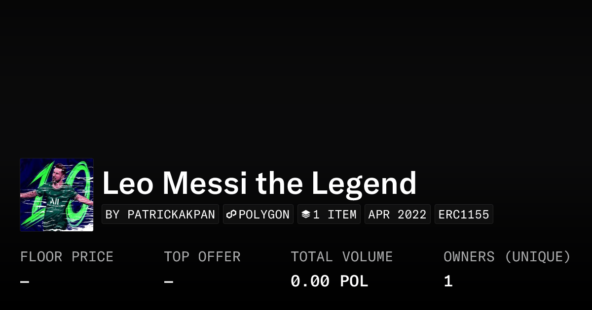 Leo Messi the Legend - Collection | OpenSea