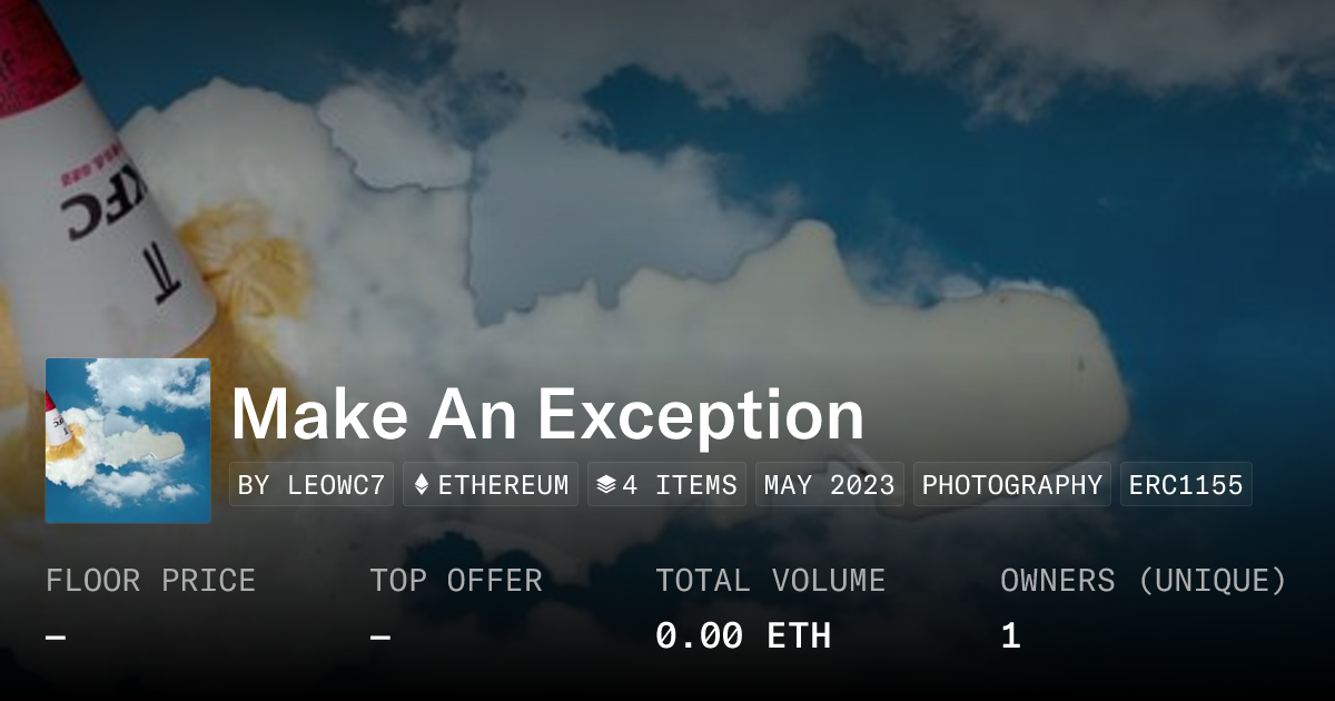 Make An Exception - Collection | OpenSea
