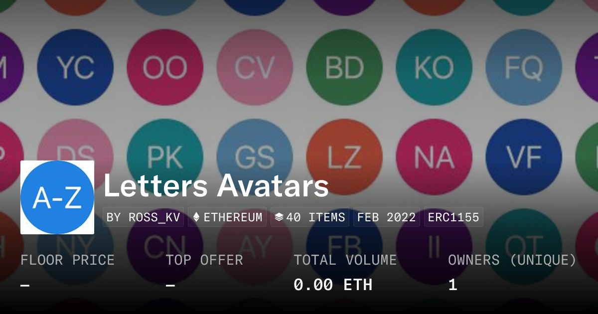 Letters Avatars - Collection | OpenSea