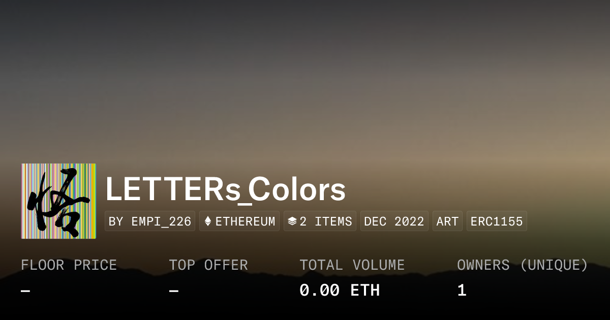 LETTERs_Colors - Collection | OpenSea
