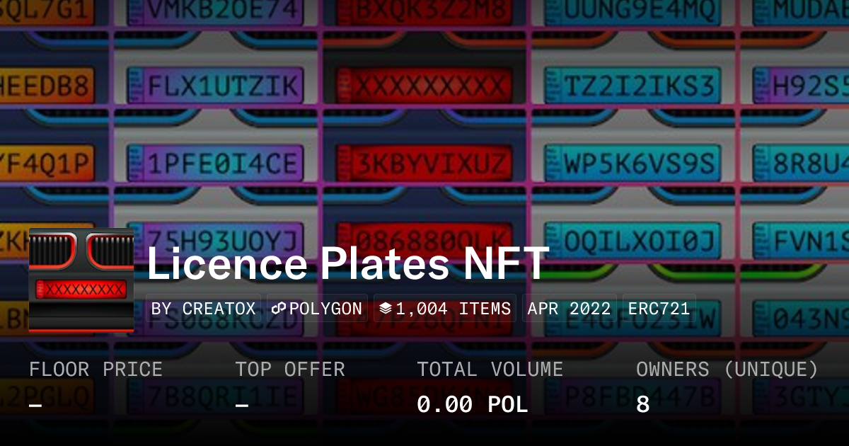 Licence Plates NFT - Collection | OpenSea