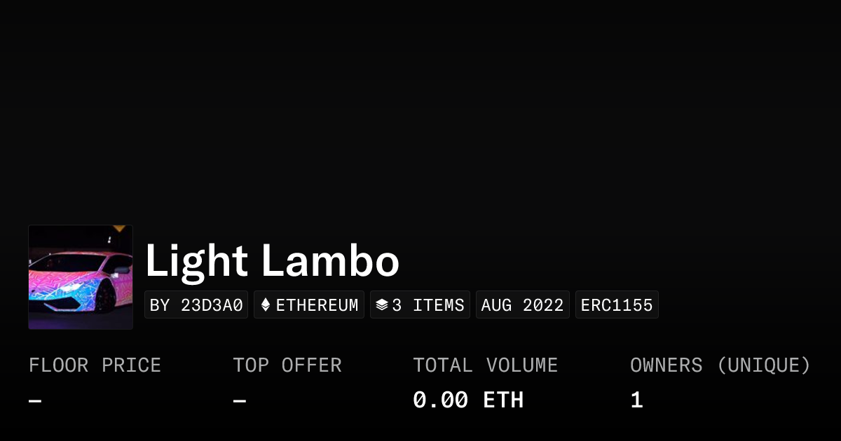 Light Lambo - Collection | OpenSea