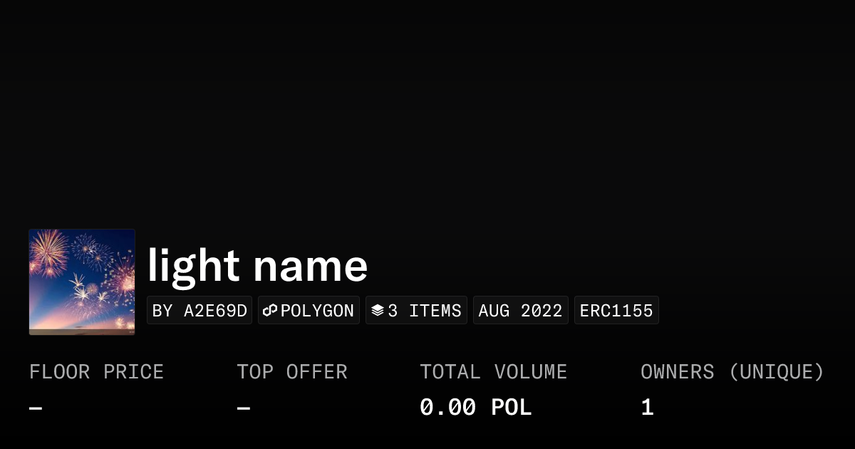 light name - Collection | OpenSea