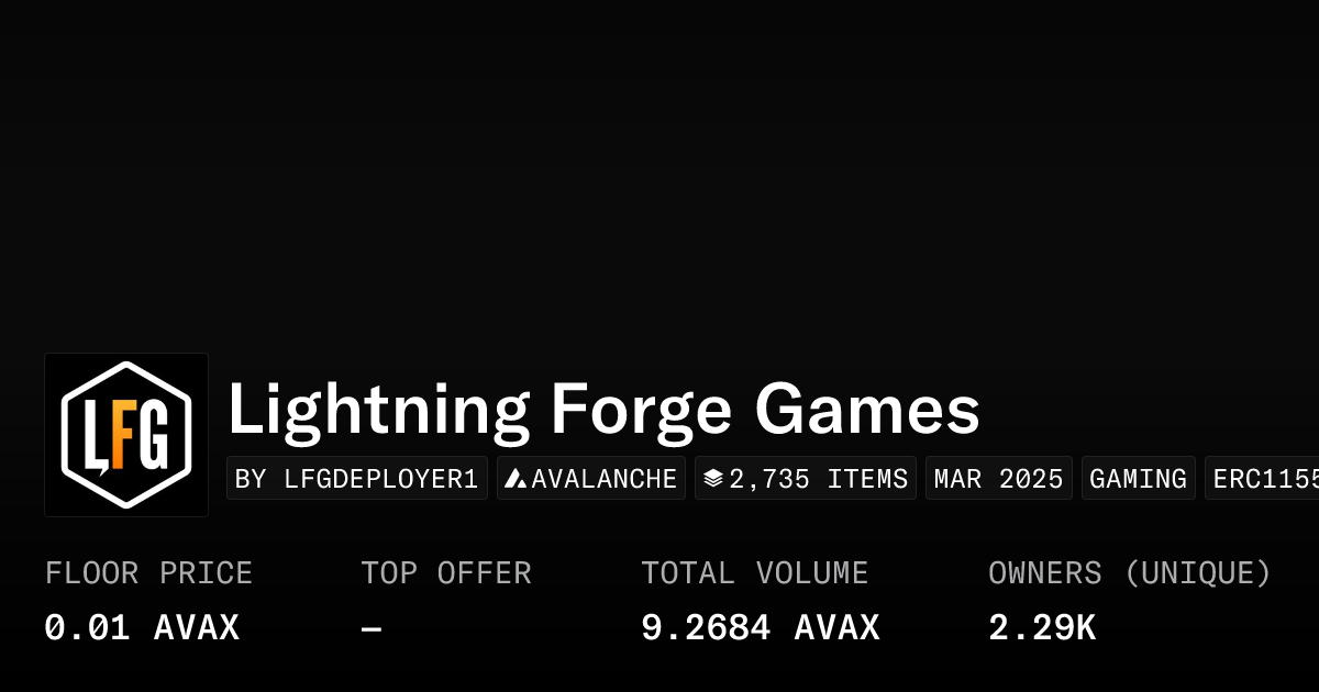 Lightning Forge Games - Collection | OpenSea