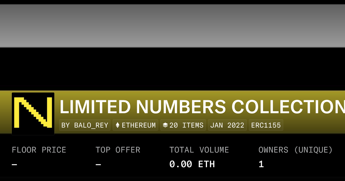 LIMITED NUMBERS COLLECTION - Collection | OpenSea