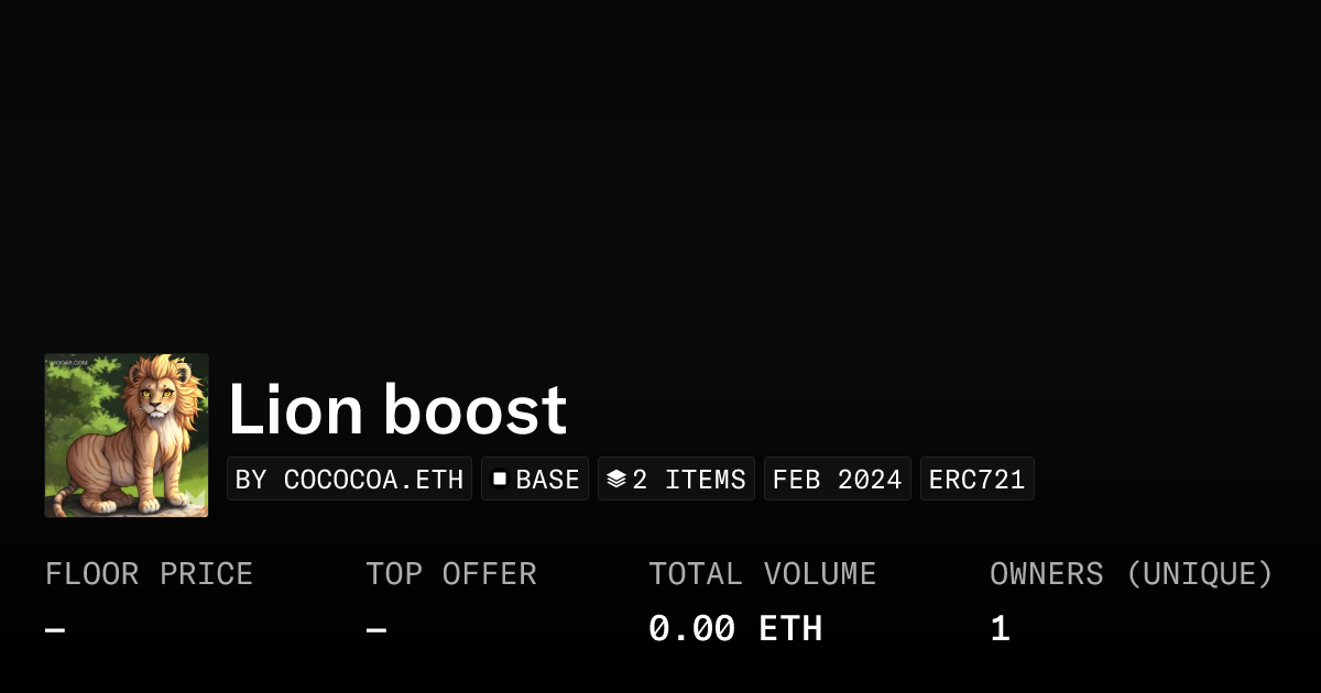 Lion boost - Collection | OpenSea