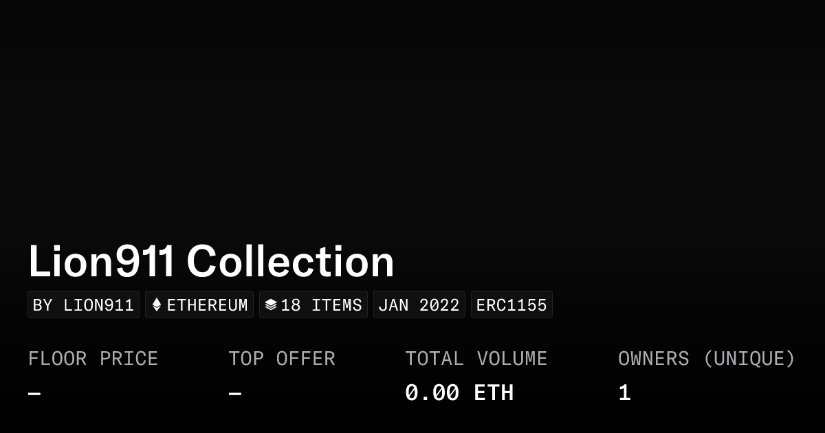 Lion911 Collection - Collection | OpenSea