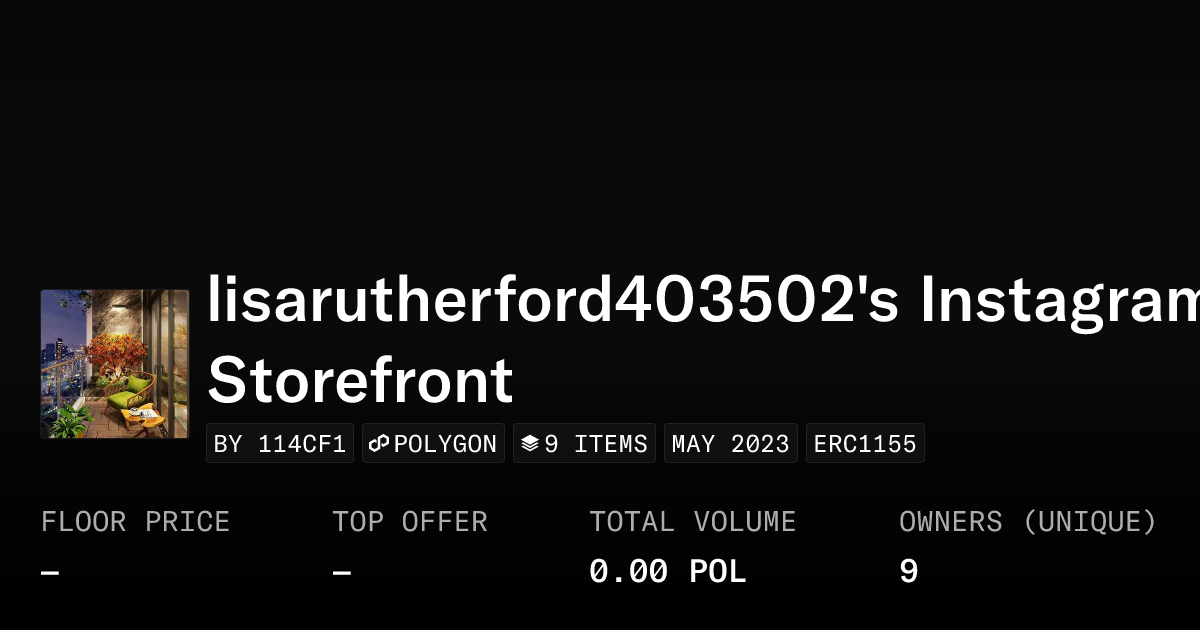 lisarutherford403502's Instagram Storefront - Collection | OpenSea