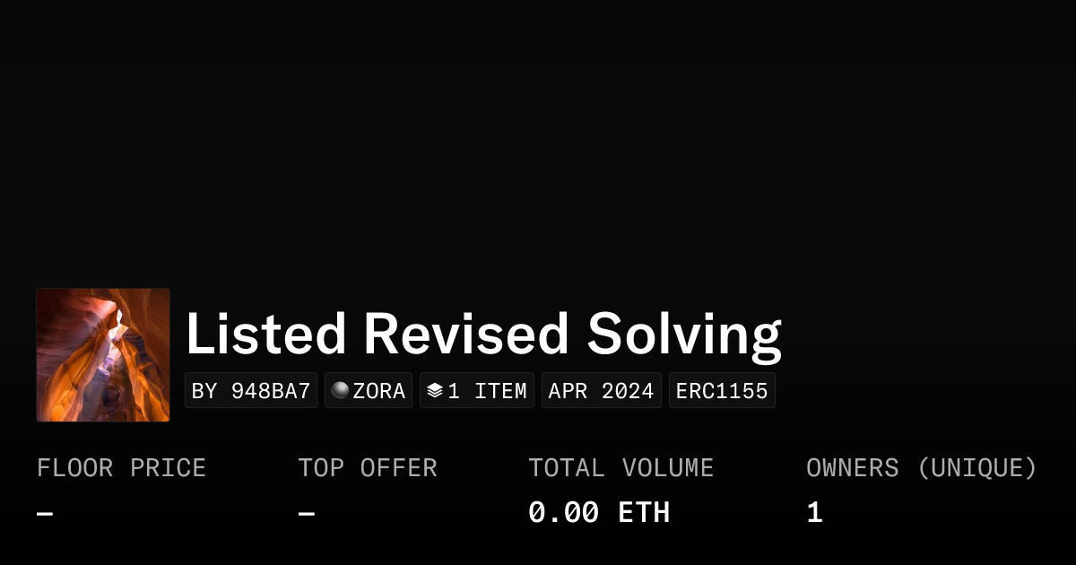 Listed Revised Solving - Collection | OpenSea