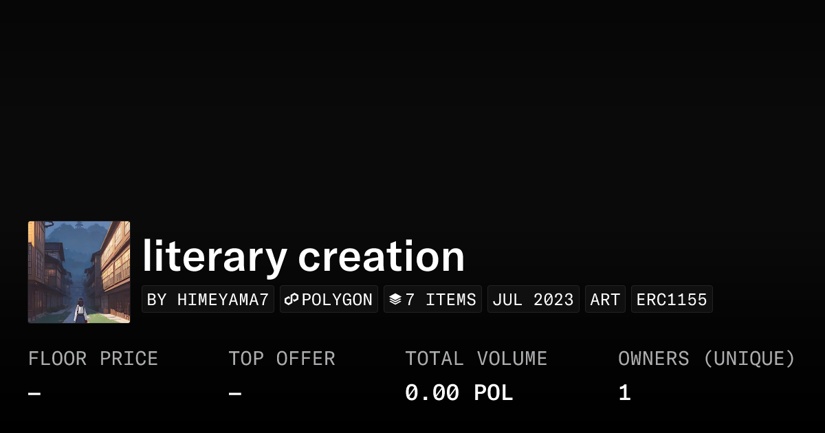 literary creation - Collection | OpenSea